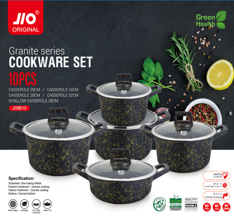 Granite Shallow Pot 28cm J09B10